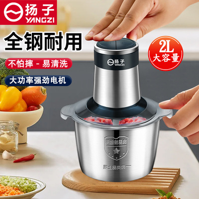 扬子绞肉机家用饺馅不锈钢电动多功能料理器打肉蒜蓉搅拌碎菜料理