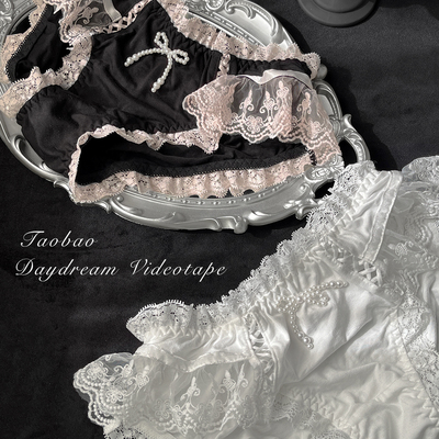 内裤蕾丝边纯欲珍珠蝴蝶结少女