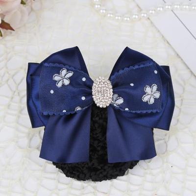 银行职业头花带网兜发夹发网布艺简约顶夹空姐护士发套工作头饰品