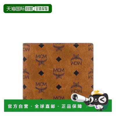 MCM 女士钱包 MXSFATA04CO SS2026 酒红色 Printed canvas wallet