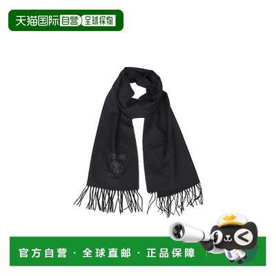 1h可退 MOSCHINO 男士围巾 50186M550716 SS2021 黑色 徽标围巾