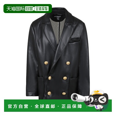 BALMAIN 女童夹克 BW2P94A0165930OR SS2025 黑色 双排扣夹克