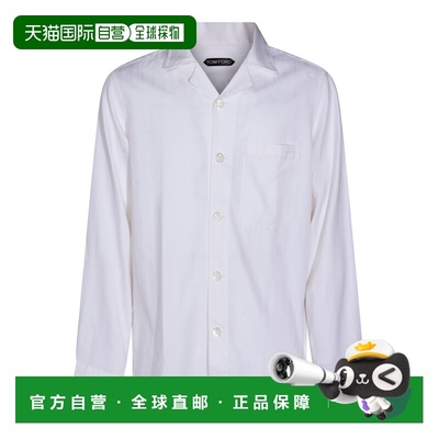 1h可退 潮奢 Tom Ford 汤姆 福特 男士 白色棉质衬衫 HXH011FMC29