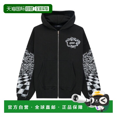 AMIRI 男士卫衣 AMTOJR1099001 SS2026 黑色 拉链连帽衫长袖