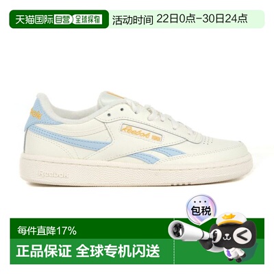 Reebok 女子 Club C Revenge 粉笔白/浅蓝 运动鞋 100204579