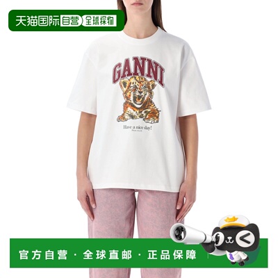 GANNI 女士T恤 A105006011038151 SS2026 白色 GANNI beaded Tige