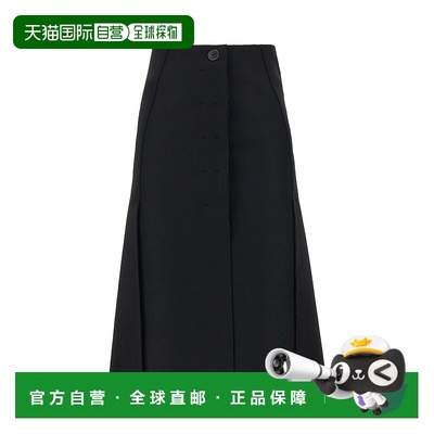 1h可退 潮奢 Lanvin 朗雯 女士 黑色羊毛混纺半身裙 RWST00075805