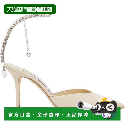 Jimmy Choo 周仰杰 女士 灰白色 Saeda 85 高跟鞋 SAEDA85LINENCR