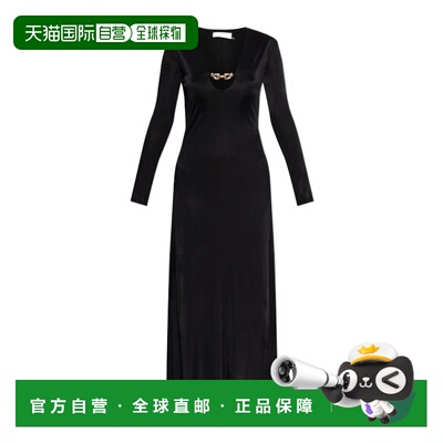 1h可退 TORY BURCH 女士连衣裙 163358001 SS2025 黑色 长袖连衣