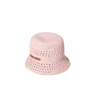 MIU MIU 女士帽子 5HC2872DO1F05DJ SS2026 粉红色 徽标帽子