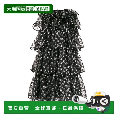 CELINE 女士半身裙 2R211850C36SB AW2019 黑色 真丝混纺荷叶边无