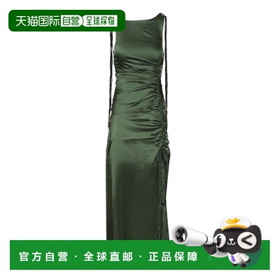 GANNI 女士连衣裙 W0739774 AW2026 绿色 Satin Dress