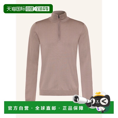 HUGO 男士针织衫 100148493312000 CO 棕色 Half-zip sweater SAN