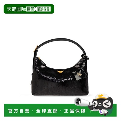 MCM 女士斜挎包 MWHFSTA010BK SS2025 黑色 Sequin shoulder bag