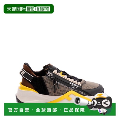 FENDI 男士运动鞋 7E1392AQ6DF1R78 SS2025 黑色 ` Flow` Sneaker
