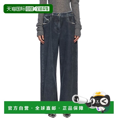 The Attico 女士 海军蓝 Long 牛仔裤 250WCP00190DDD100AA直筒裤