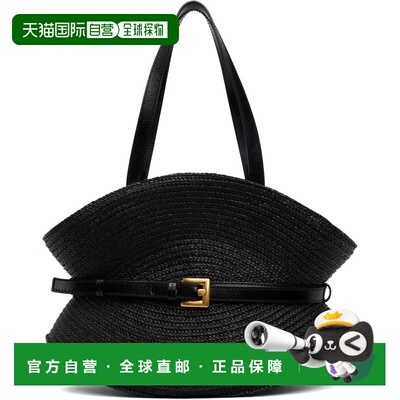 1h可退 潮奢 Balmain 巴尔曼 女士 黑色中号 Shuffle 手提包 GN1D