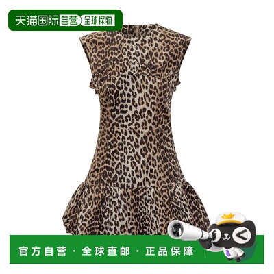 1h可退 潮奢 GANNI 甘尼 女士 棕色 Printed Cotton Corset 连衣