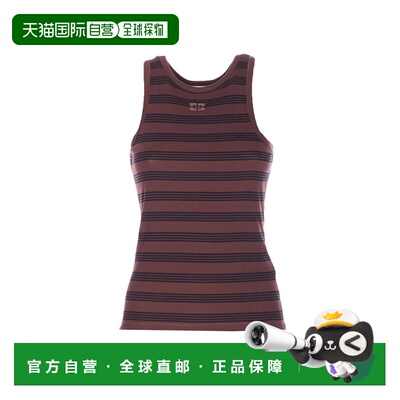 GANNI 女士背心吊带 A105004900B AW2025 紫色 Brown And Black T