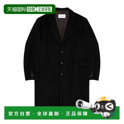 1h可退 GIVENCHY 男士大衣 BMC090163S001 AW2025 黑色 羊毛大衣