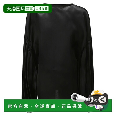 1h可退 KHAITE 女士衬衫 2324386200 SS2024 黑色 Quico 船领罩衫