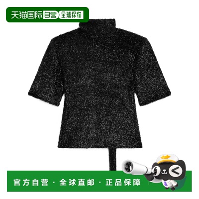 CELINE 女士针织衫 RX0E8053038LT SS2026 黑色 高领上衣