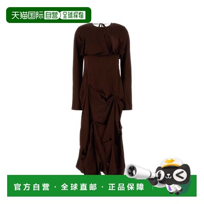 GANNI 女士连衣裙 W0805979 SS2026 棕色 Chocolate satin dress