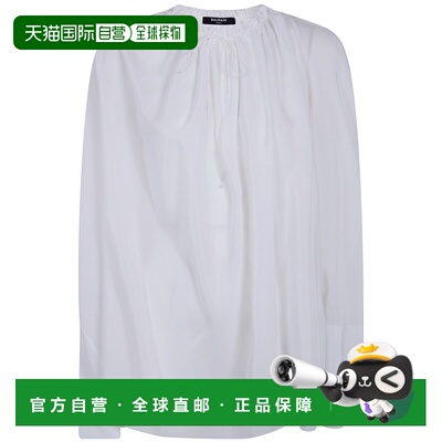 BALMAIN 女士衬衫 GF0IJ140SF470FA SS2026 白色 长袖衬衫