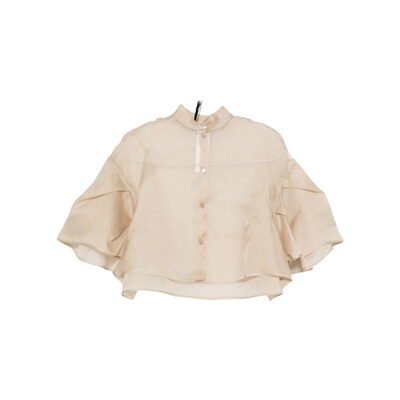 MAX MARA 女士衬衫 MXADONNA030001 SS2026 米白色 高领短袖上衣