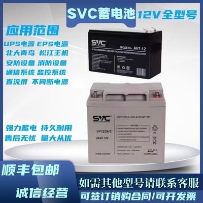 SVC蓄电池VP12100 12V200A150A100A65A38A2417A9AH直流屏EUPS消防