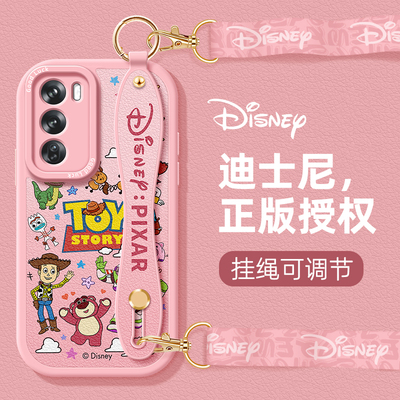 迪士尼适用OPPOReno12手机壳11腕带10挂绳9女新款8高级感7保护套4硅胶5k反斗奇兵6pro卡通挂脖斜挎防摔全包壳