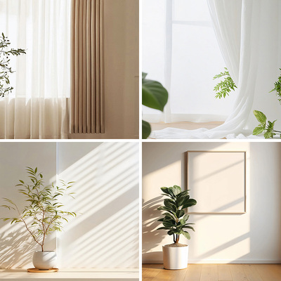 清新绿色光影简约风直播背景布3d立体壁纸男女主播抖音快手高清真实感直播间场景布置高级感网红拍照区布置