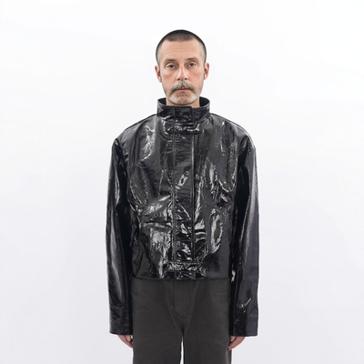 25AW四合扣拆卸门襟皮衣夹克