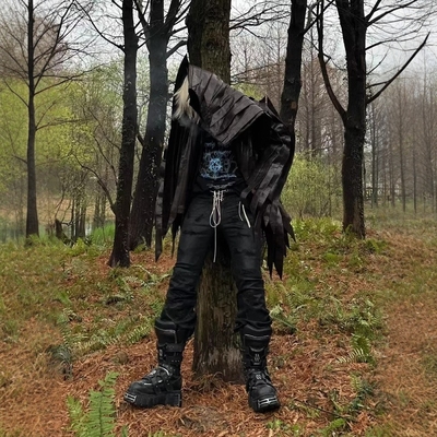 牛仔裤水洗做旧拖地长度可调节