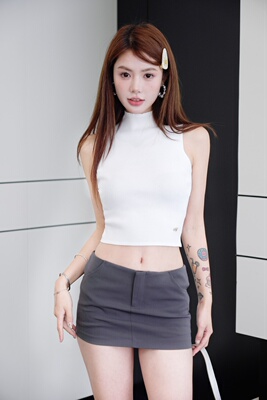 LLDC  原创正品学院风短背心吊带显瘦设计感内搭针织衫辣妹女短款