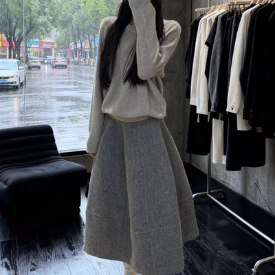针织毛衣半身裙两件套装女
