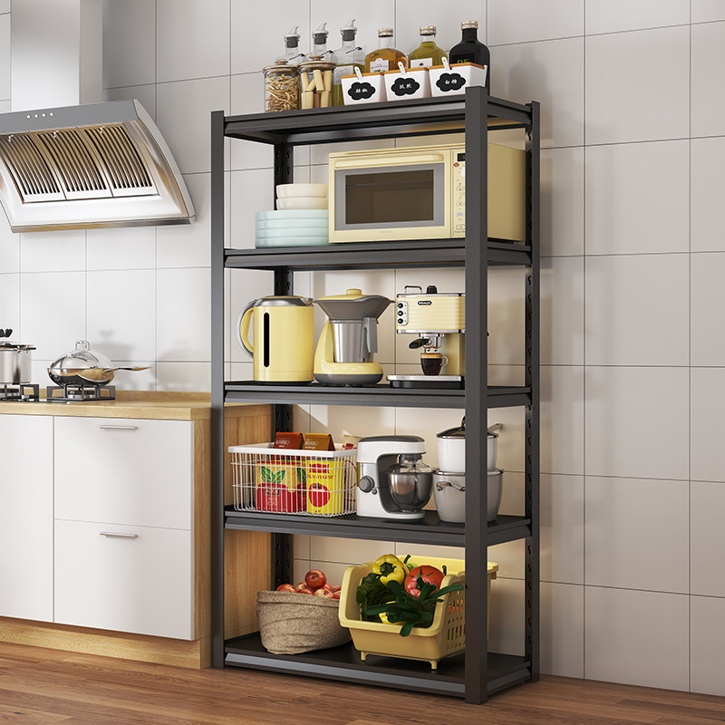 厨房置物架落地多层微波炉烤箱多功能收纳架子家用阳台储物柜货架_虎窝淘
