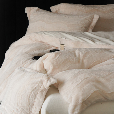 A类轻奢保暖仿兔绒牛奶绒四件套冬季法兰绒加厚法莱绒被套秋冬