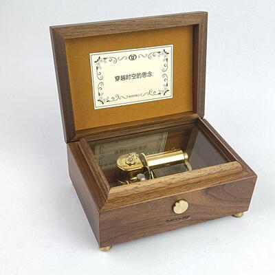 30音上发条手动雷曼士木质音乐盒定制歌曲照片曲目金属机械八音盒