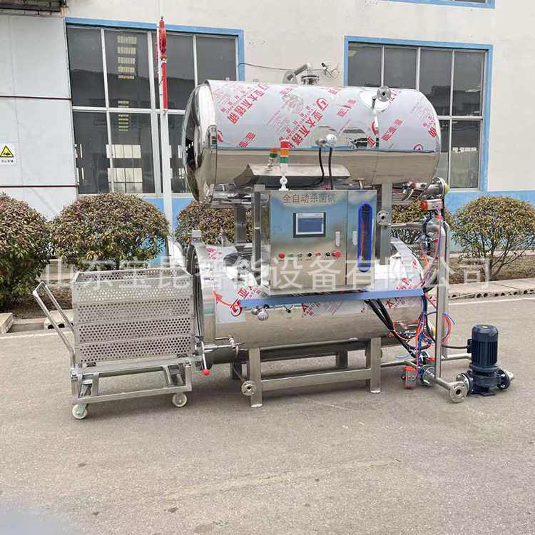 全自动双层水浴式杀菌锅无骨鸡爪高温灭菌设备电加热卤制品灭菌锅