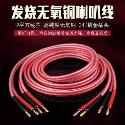发烧级无氧铜喇叭线香蕉头中线放胆线机环绕线功线置音箱低音炮