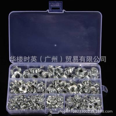 160PCS四爪螺母爪形货源M3-M10家具爪四螺丝螺帽木板螺母跨境镶嵌