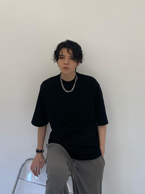 fei自制潮流韩版简约圆领短袖t恤