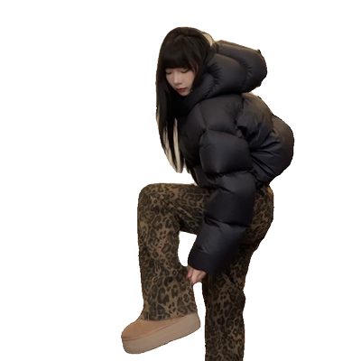 美式复古vibe豹纹裤子女秋冬款