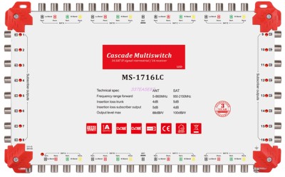 17x17x16 satellite multiswitch Out port with LED light