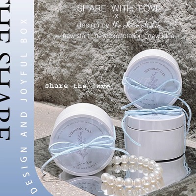 奶油色喜糖盒星野派圆铁盒伴手礼