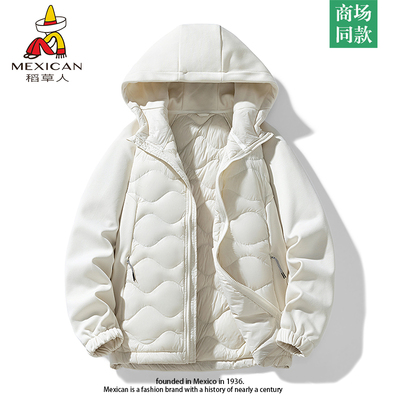 稻草人官方正品假两件羽