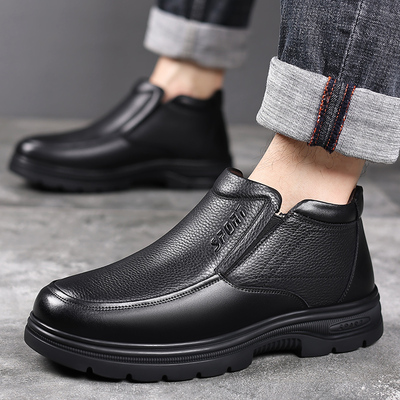 老爷车男士真皮冬季加绒男鞋63802