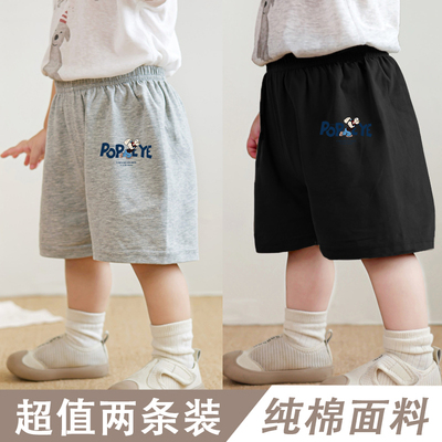 休闲男童女童2025夏季新款纯棉透气外穿薄款可爱短裤时尚运动裤潮