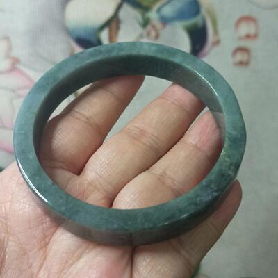 翡翠危料玉环大圈口卡60.5mm宽11